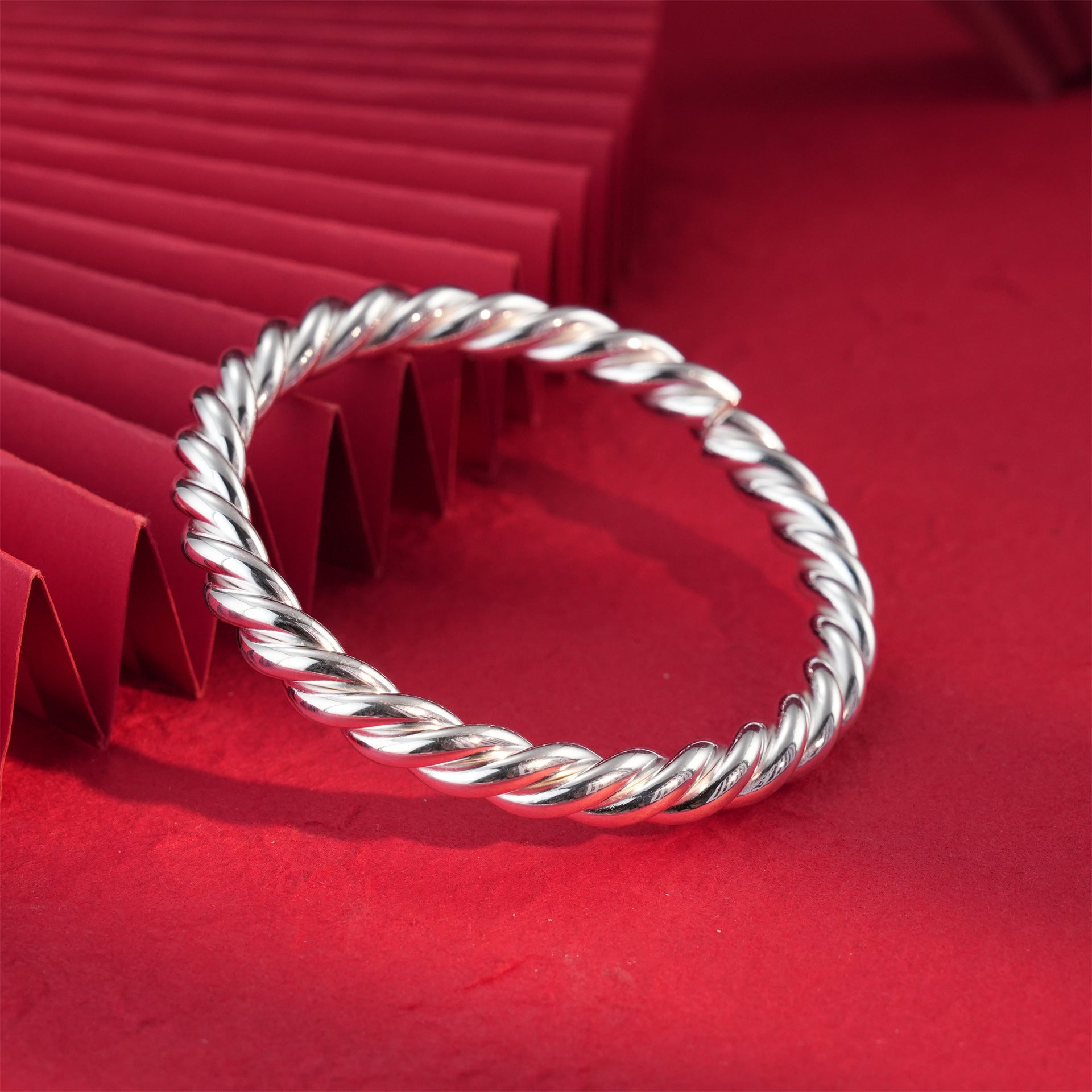 Chinese style twisted hemp sterling silver bracelet – Jewelry Weilin